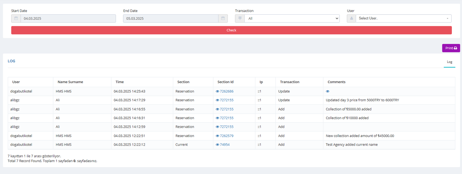 Hotel Program Transaction Records (LOG) Report - Hms Channel Manager ...